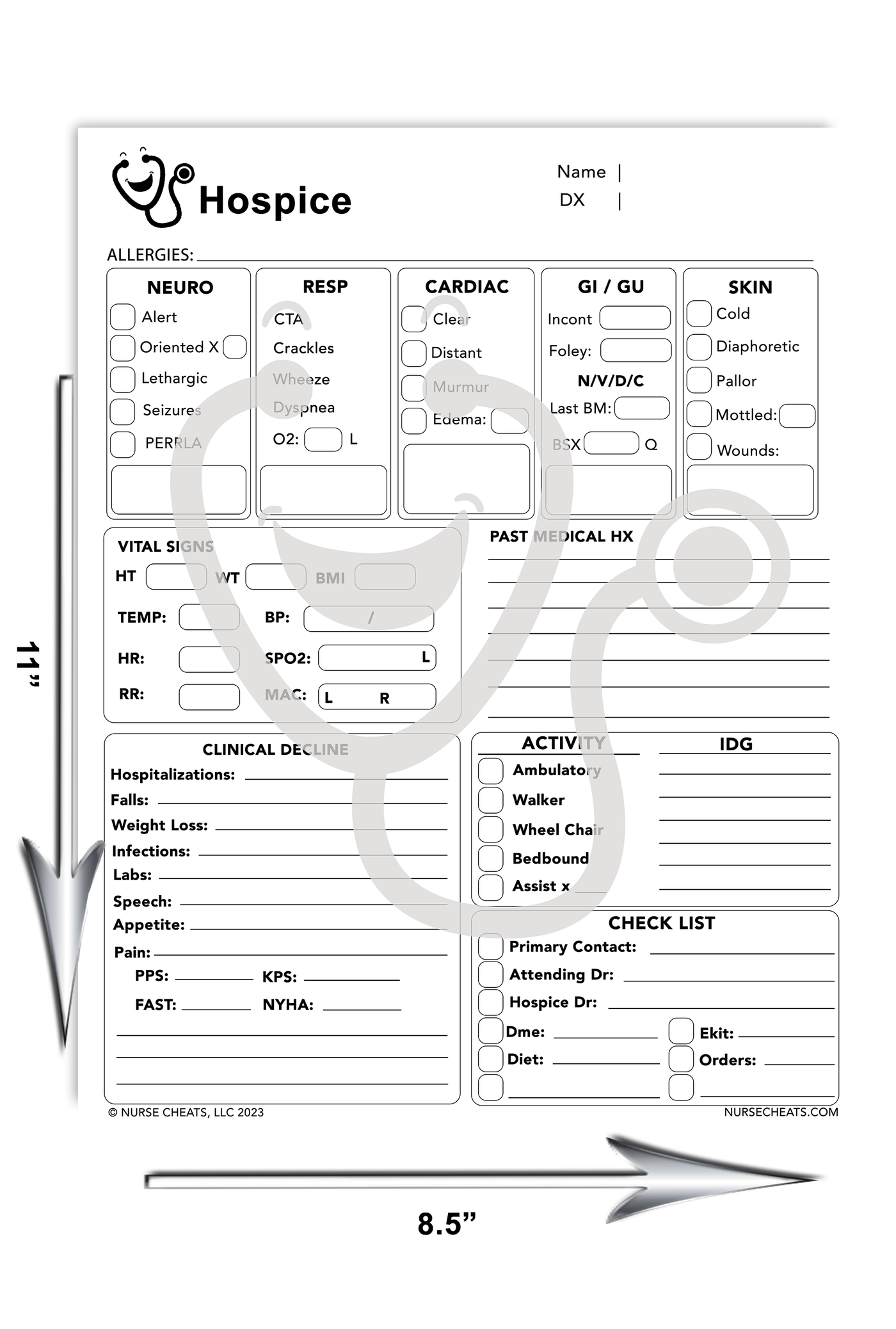 Hospice Assessment Form for Nurses