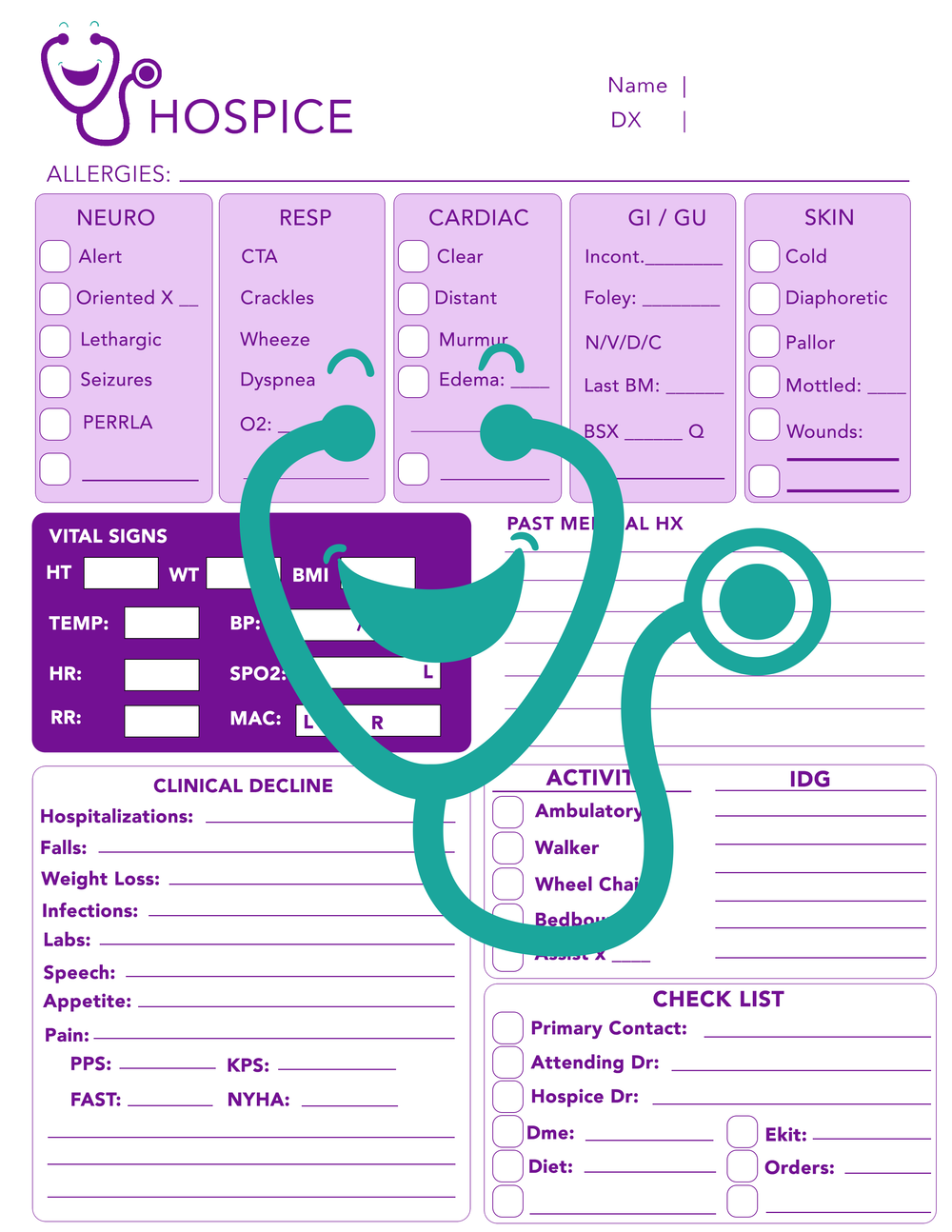 Hospice Assessment Form for Nurses
