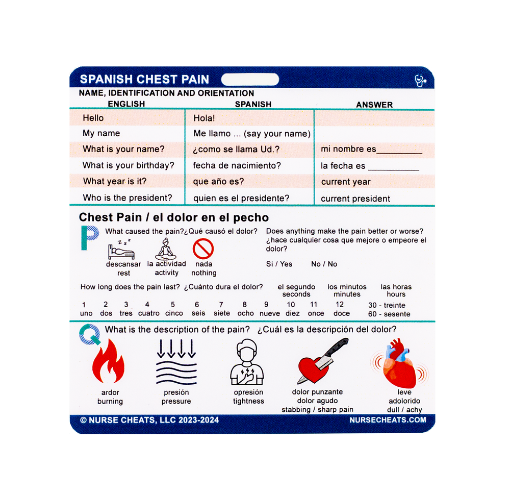 Medical Spanish - Chest Pain Assessment