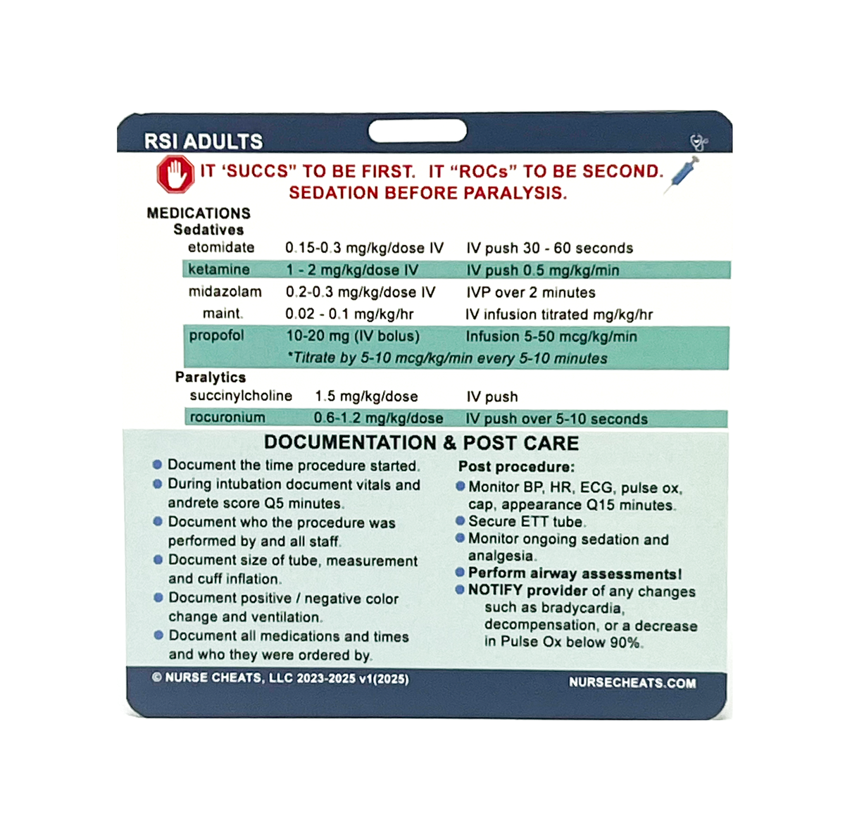 Rapid Sequence Intubation (RSI) badge for Nurses