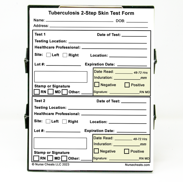 Two (2) Step Tuberculosis Test (Blank & Printable)